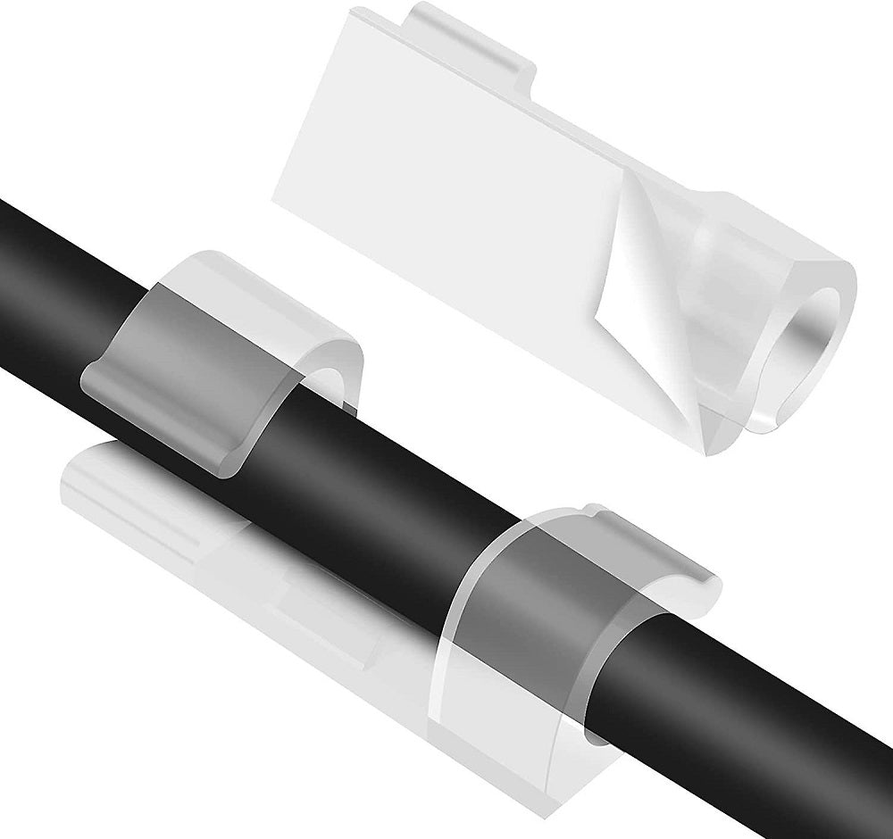 Pack of 20 Pieces Self-Adhesive Cable Management Clips – Mtunda Ke